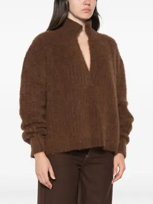 UMA WANG Wool Blend High Neck Knit Sweater