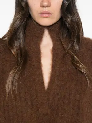 UMA WANG Wool Blend High Neck Knit Sweater