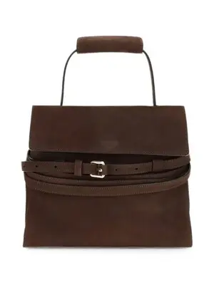 Moschino Tie Me Leather Handbag - Brown