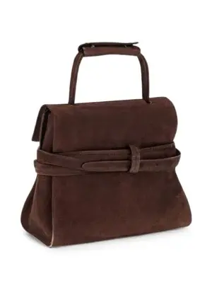 Moschino Tie Me Leather Handbag - Brown