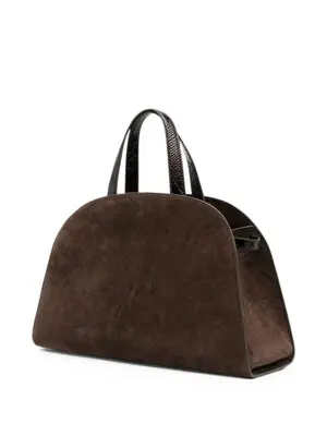 Tory Burch Romy Suede Leather Boston Bag - Brown