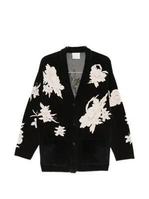 FORTE_FORTE Jacquard Cardigan - Black