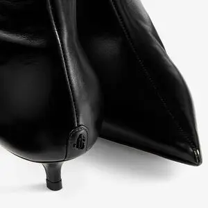 JIMMY CHOO Amis Knee-high Boots In Shiny Biker Leather - Black