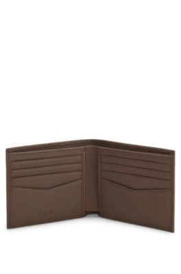 BOSS Grained-leather Wallet With Logo Lettering