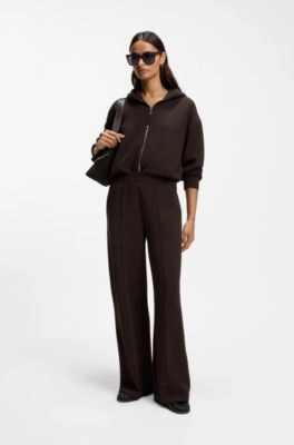 BOSS Loose-fit Zip-up Hoodie In Scuba Jersey