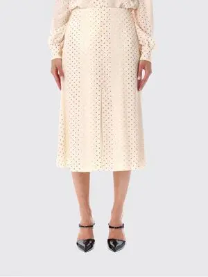 Valentino Garavani Vlogo Signature Print Silk Midi Pencil Skirt - Ivory