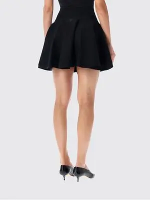 AMI Paris High-waisted A-line Mini Skirt With Embroidered Monogram - Black