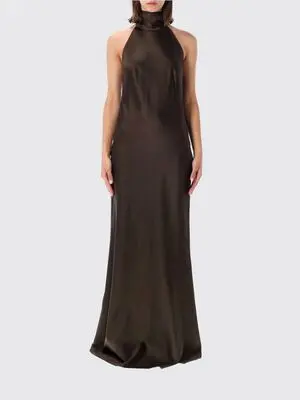 Ralph Lauren Halterneck High-neck Satin Long Evening Gown