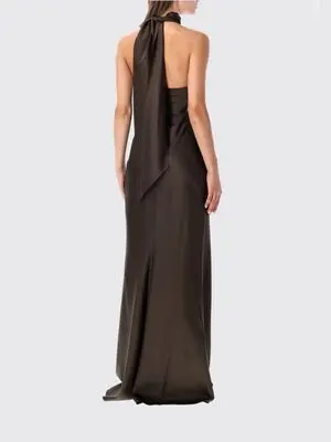 Ralph Lauren Halterneck High-neck Satin Long Evening Gown