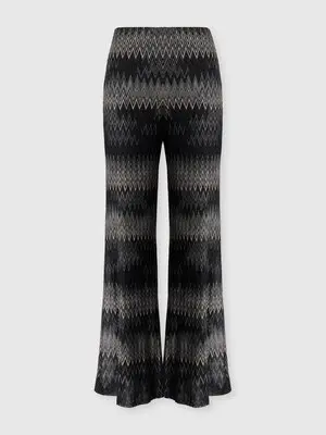 Missoni Viscose Lamé Chevron Palazzo Trousers