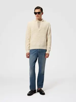 Missoni Long-sleeve Wool And Viscose Zig Zag Knit Polo Shirt