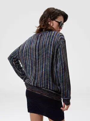 Missoni Oversized Striped Wool And Viscose Cardigan