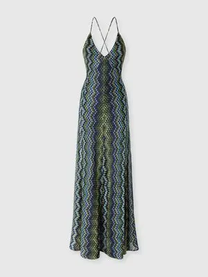 Missoni Long Viscose Dress With Snake Motif - Multicoloured