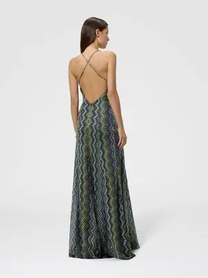 Missoni Long Viscose Dress With Snake Motif - Multicoloured