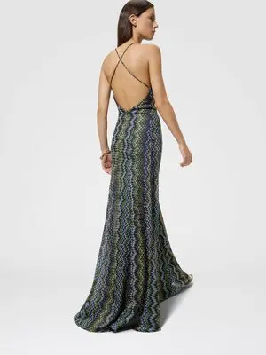 Missoni Long Viscose Dress With Snake Motif - Multicoloured