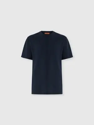 Missoni Tone-on-tone Chevron Cotton And Viscose Crewneck T-shirt - Blue
