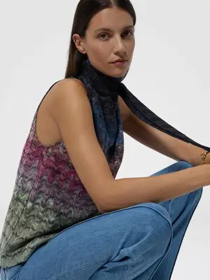 Missoni Iridescent Kaleidoscopic Motif Knit Top