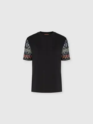 Missoni Cotton Crewneck T-shirt With Chevron Details