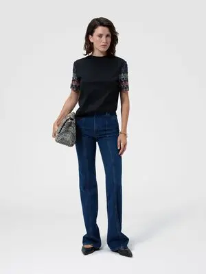 Missoni Cotton Crewneck T-shirt With Chevron Details