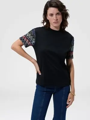 Missoni Cotton Crewneck T-shirt With Chevron Details