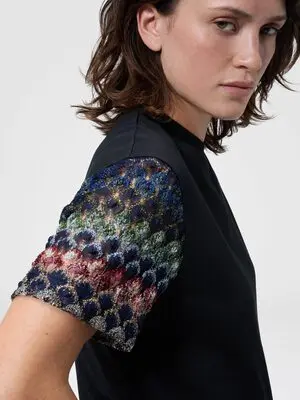 Missoni Cotton Crewneck T-shirt With Chevron Details