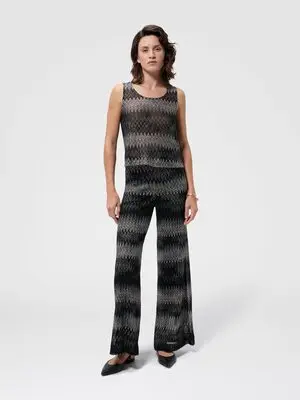 Missoni Sleeveless Viscose Lamé Chevron Top