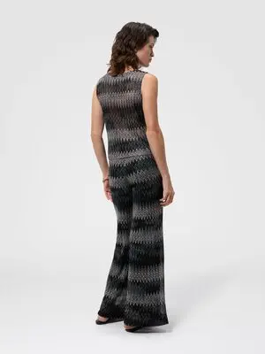 Missoni Sleeveless Viscose Lamé Chevron Top