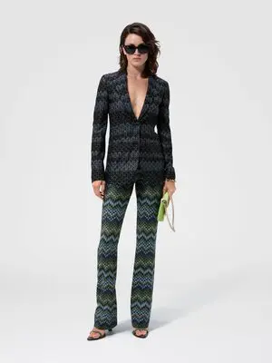 Missoni Snake Motif Viscose Flare Trousers - Multicoloured