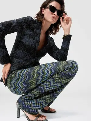 Missoni Snake Motif Viscose Flare Trousers - Multicoloured