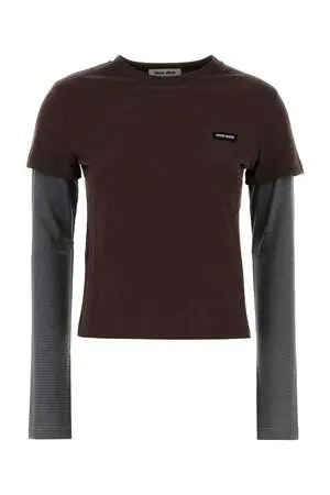 Miu Miu Cotton T-shirt - Brown