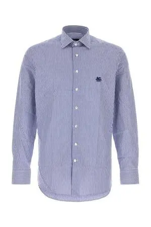 Etro Etro Men Embroidered Poplin Shirt Multicolor