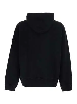 Stone Island Hoodie With Logo Patch - Black