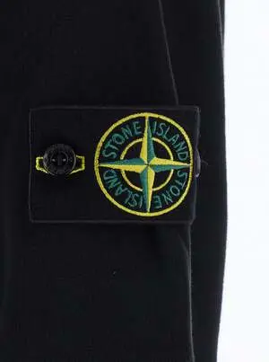 Stone Island Hoodie With Logo Patch - Black