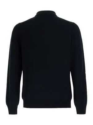Tagliatore Sweater With Polo Style Collar In Wool Blend For