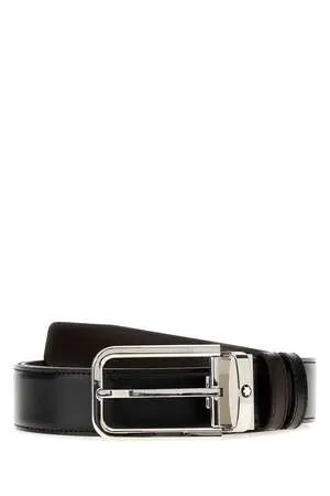 Montblanc Leather Reversible Belt - Black