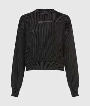 Karl Lagerfeld Washed Rib-knit Sweater