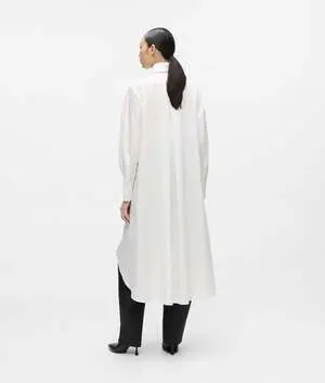 Karl Lagerfeld Kl Studio Layered Long Shirt In Organic Cotton