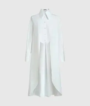 Karl Lagerfeld Kl Studio Layered Long Shirt In Organic Cotton
