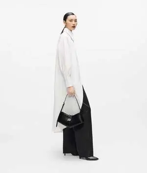 Karl Lagerfeld Kl Studio Layered Long Shirt In Organic Cotton - White