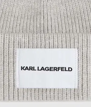 Karl Lagerfeld Ribbed Logo Beanie