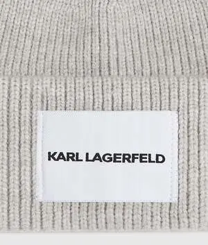 Karl Lagerfeld Ribbed Logo Beanie