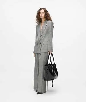 Karl Lagerfeld Wide-leg Checked Wool-blend Trousers