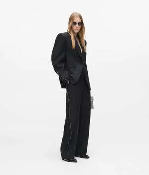 Karl Lagerfeld Barrel-leg Zip Pants - Black