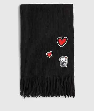 Karl Lagerfeld Ikon Patch Scarf - Black