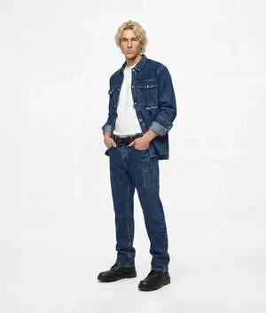 KL JEANS Jeans Straight-leg Logo Denim Jeans - Visual Washed Blue