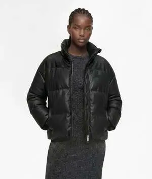 KL JEANS Faux-leather Puffer Jacket