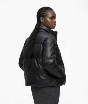 KL JEANS Faux-leather Puffer Jacket