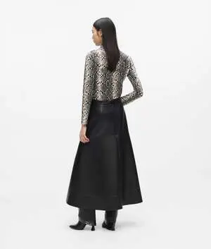 Karl Lagerfeld Faux-leather Midi Skirt