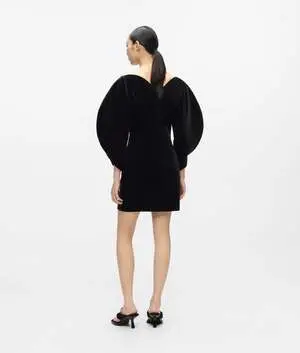 Karl Lagerfeld Velvet Cocoon Dress With Oversized Sleeves
