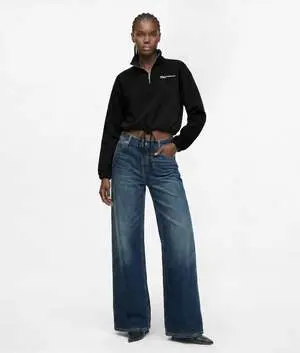 KL JEANS Washed Low-rise Wide-leg Jeans